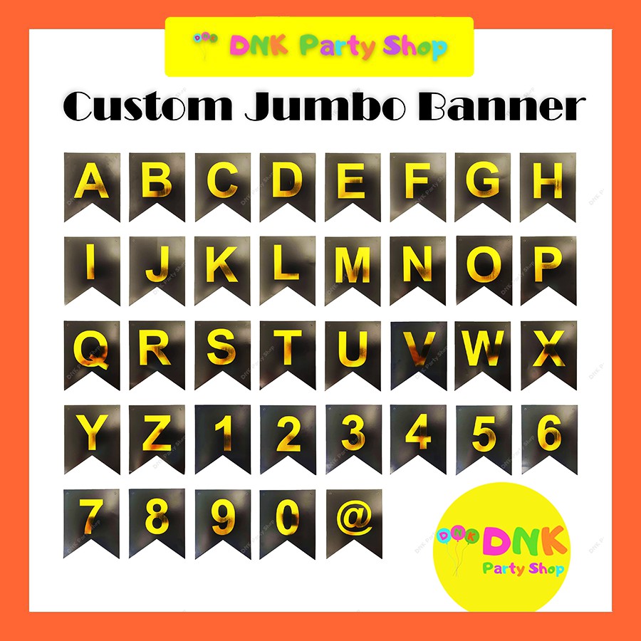 Customized Black Party DIY Letter Number Banners Personalized Name ...