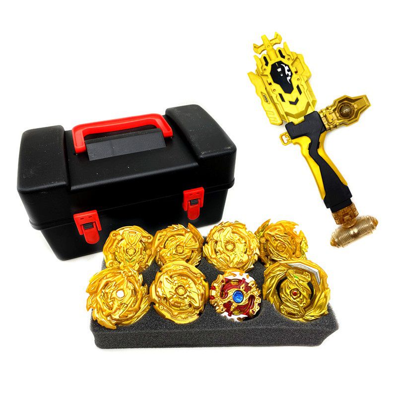 8pcs Golden Versatile Beyblade Set With Strong Launching Power And ...