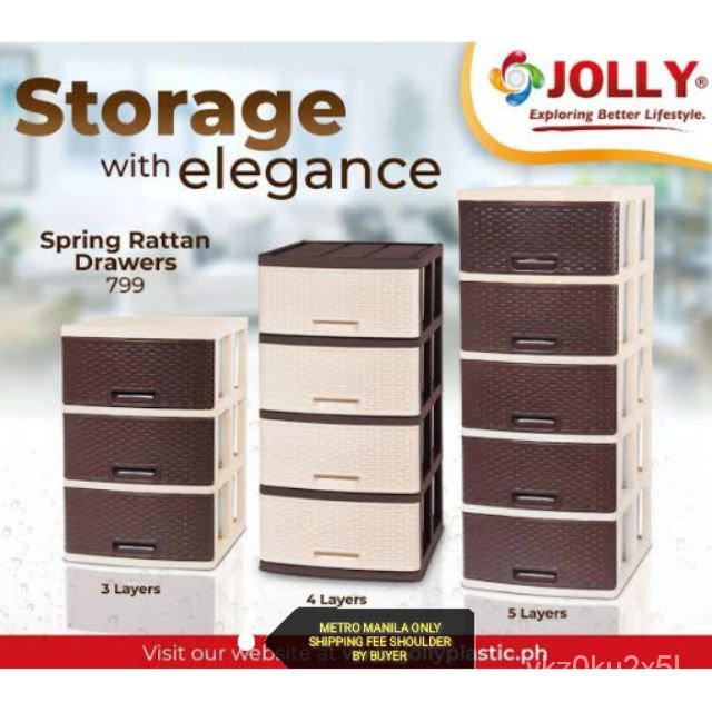JOLLY MULTI-PURPOSE 3 LAYER DRAWERS / CLOTH STORAGE DRAWER | Shopee ...