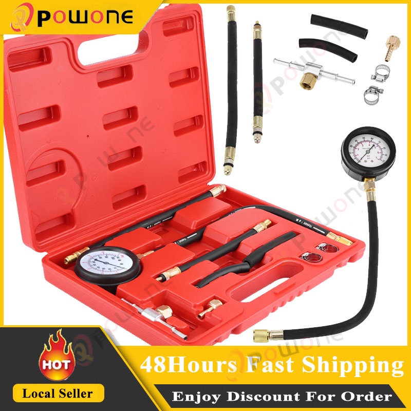 POWONE Fuel Pressure Gauge Fuel Injection Hydraulic Pressure Gauge Used ...