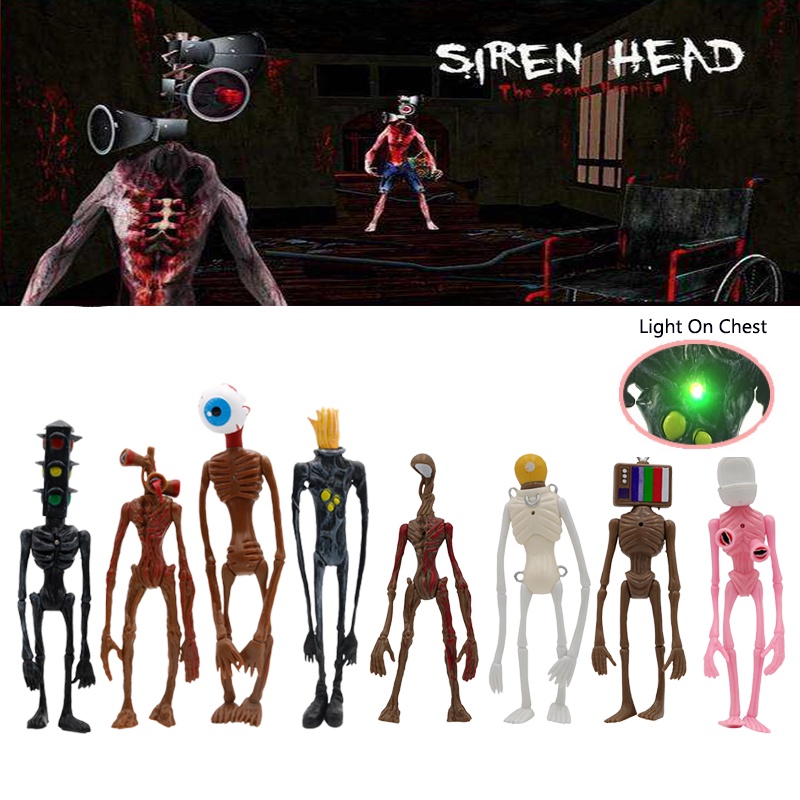 4pcs/8pcs Siren Head Action Figures PVC Model Chest Glows Kids ...