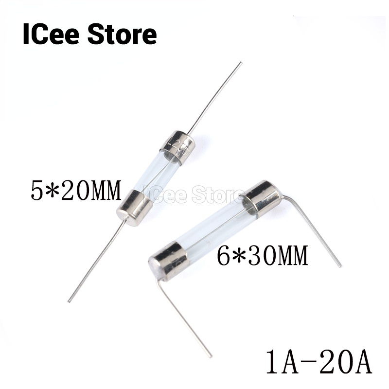 10Pcs Fast Blow Glass Fuse Axial Lead Tube 5x20mm 250V 1A 2A 3A 4A 5A 6.3A 10A 15A 20A | Shopee ...