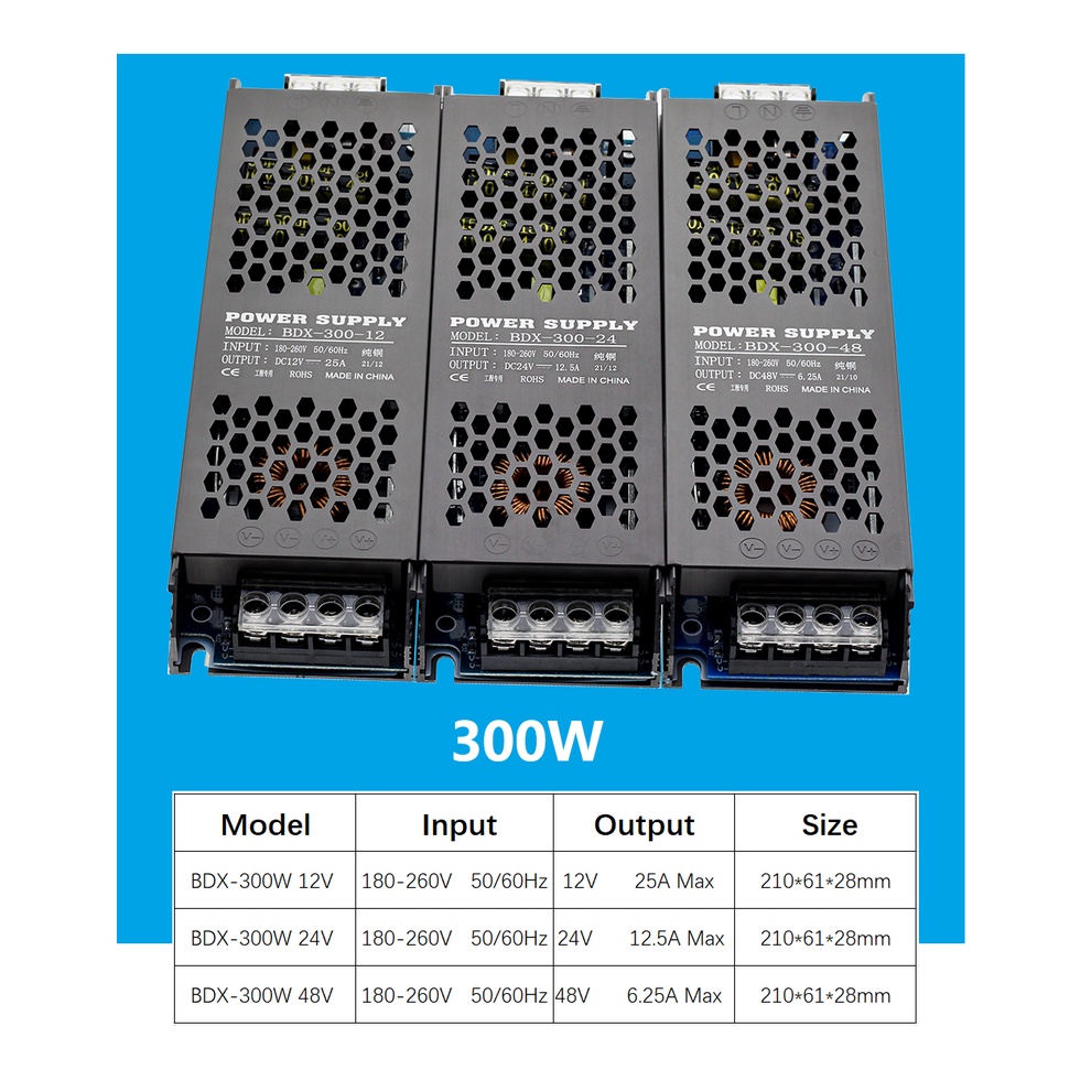 High Quality DC12V 24V 48V Power Supply LED Driver AC110-220V 100W 200W ...