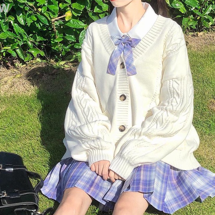 Japanese college style JK uniform sweater jacket women student long ...