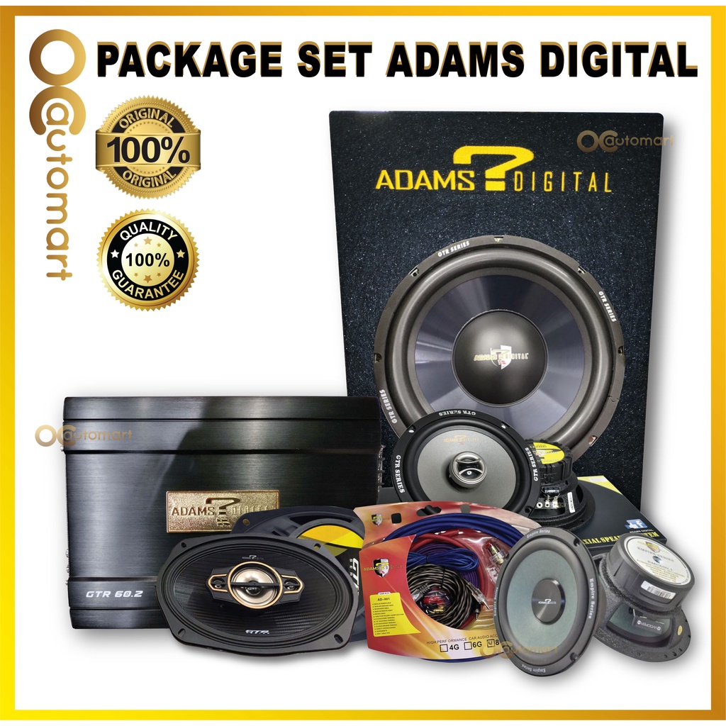 ADAMS DIGITAL 2 Channel AMP, 12 Inch woofer with box, 2 Way Speaker ...