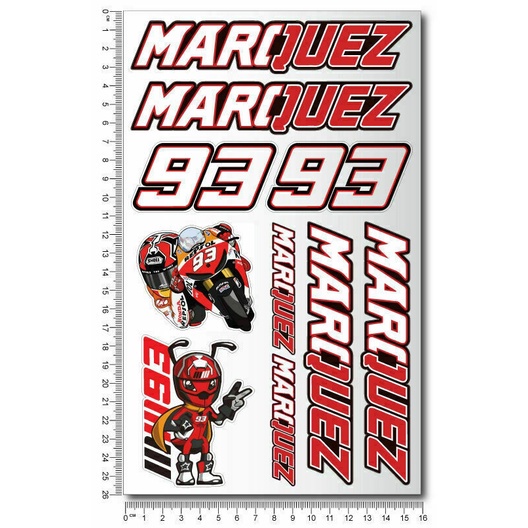 1Set Laminated Repsol Honda Marquez Marc 93 Decals set Logo Sheet 10 ...