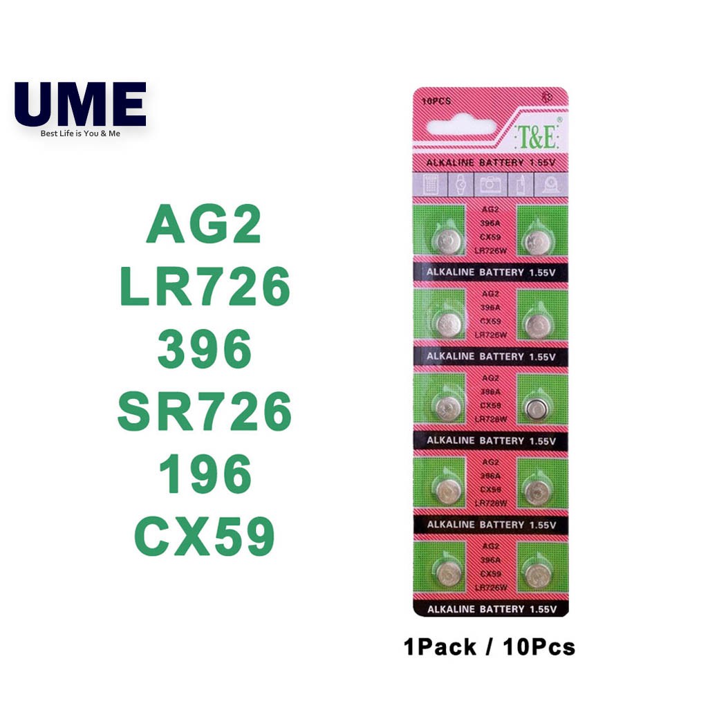 AG2 SR726 LR726 1.55V Alkaline Button Coin Cell Battery For Calculators ...