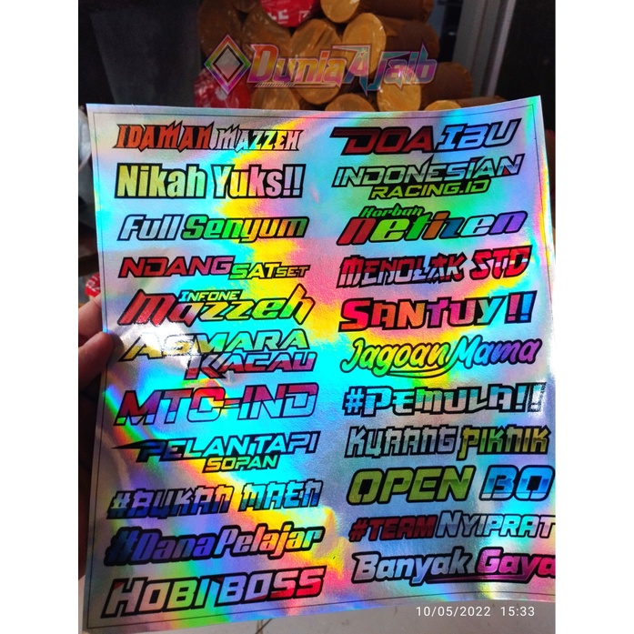 Sticker PACK WORDS STICKER PACK WORDS RACING HOLOGRAM STICKER VIRAL ...