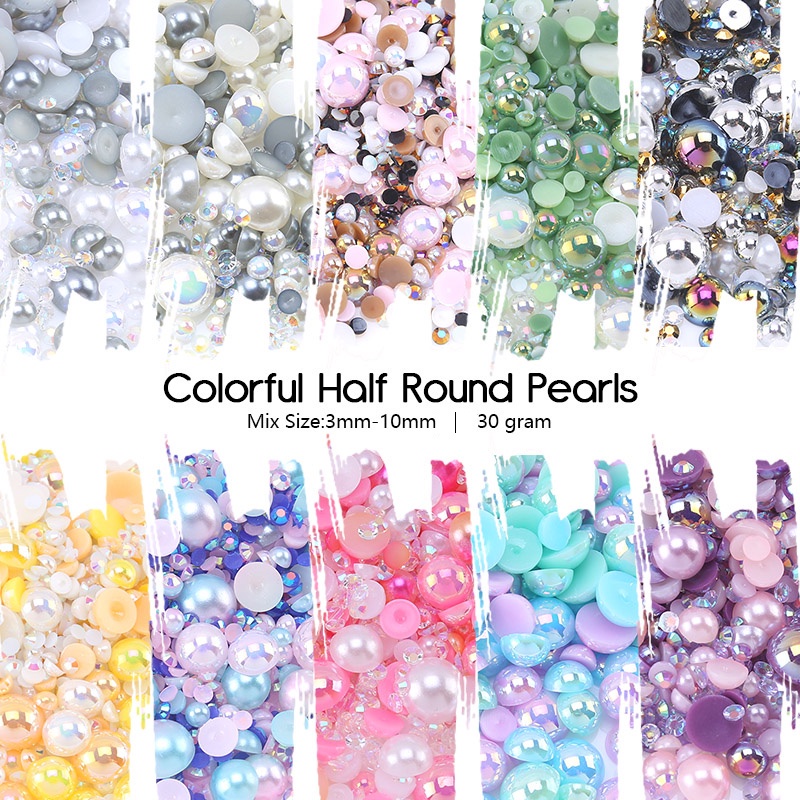 Mix Resin Rhinestone Pearls for Clothing Decorations Glitter Nail Gems ...