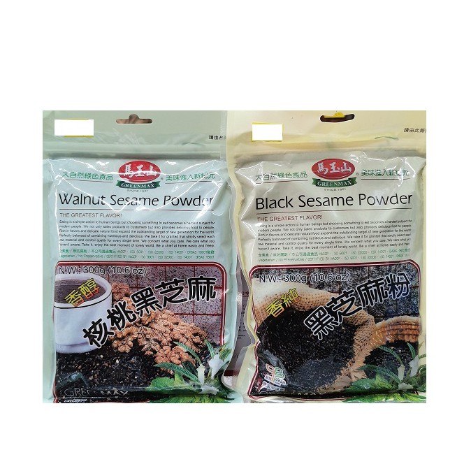 Greenmax BLACK SESAME POWDER/WALNUT SESAME POWDER Mayushan BLACK SESAME ...