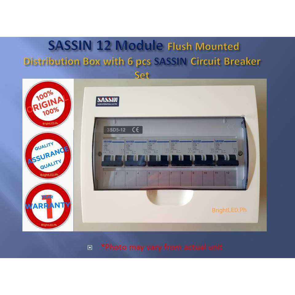 Electrical Panel Board SASSIN 12 Module Distribution Box Set With 6