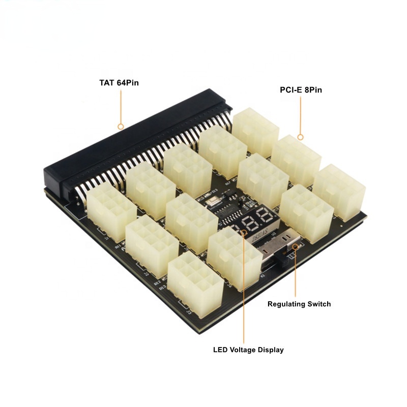 PSU Breakout Board 13 Port 8Pin ATX 6Pin Connector LED Display 12V ...