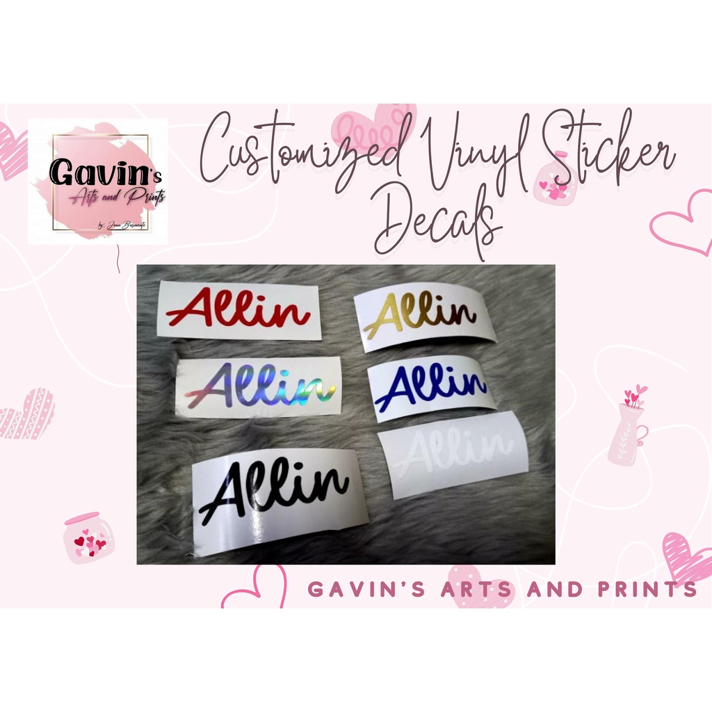 CUSTOMIZED WATERPROOF TUMBLER NAME STICKER - STICKER NAME ONLY | Shopee ...