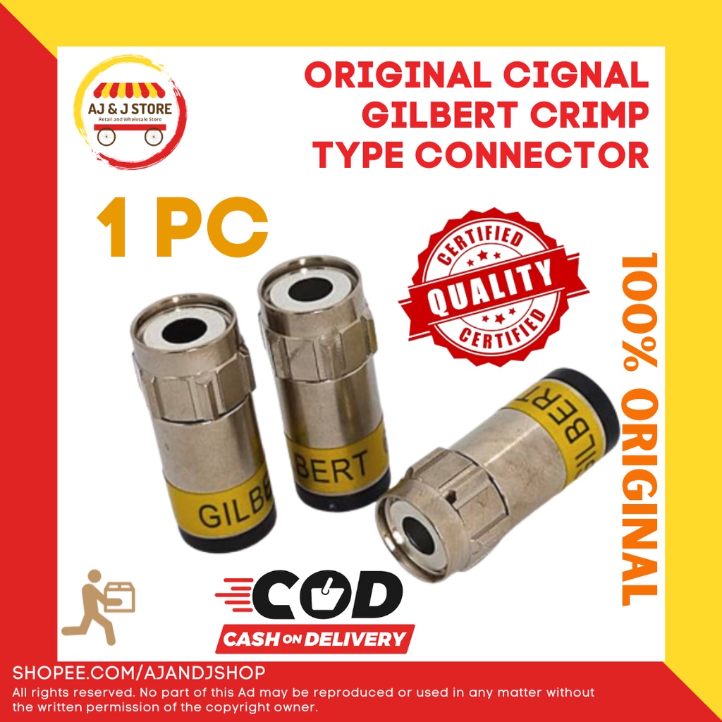 Cignal Gilbert Crimp type Connectors (1pc) + FREEBIE | Shopee Philippines