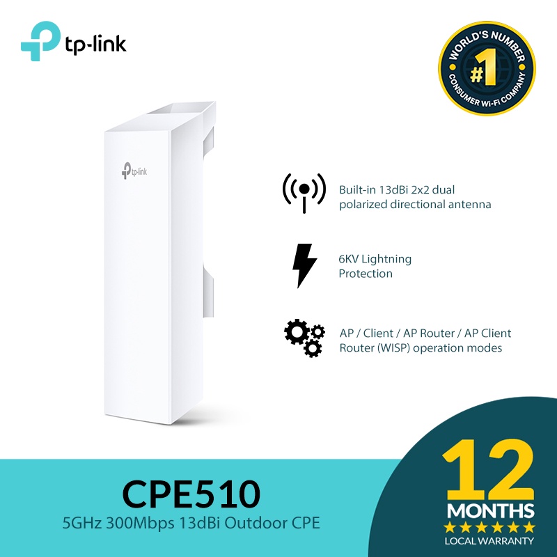 TP-Link CPE510 Outdoor Wireless Bridge High-Power Wi-Fi Transmission 5G ...