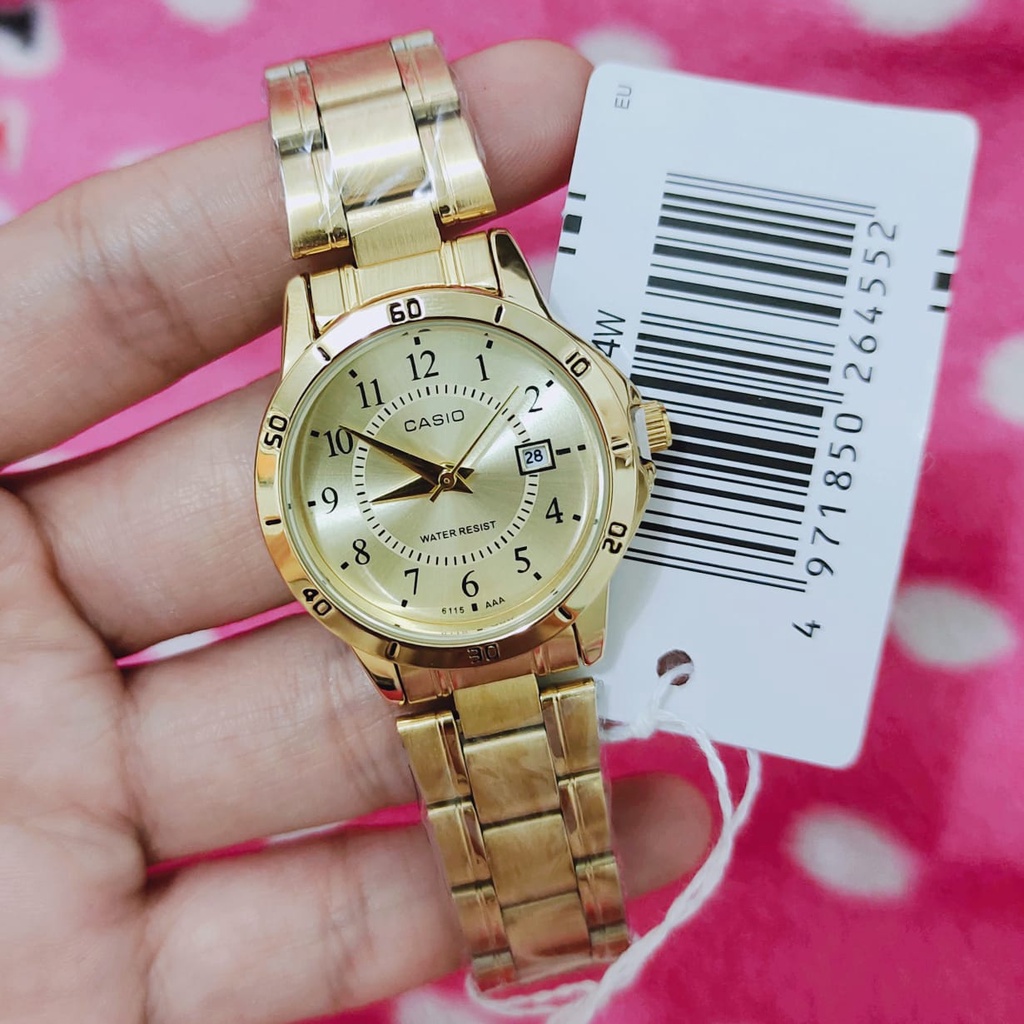 Casio Analog V004 F-94W Women's watch Stainless Gold Water resistance ...