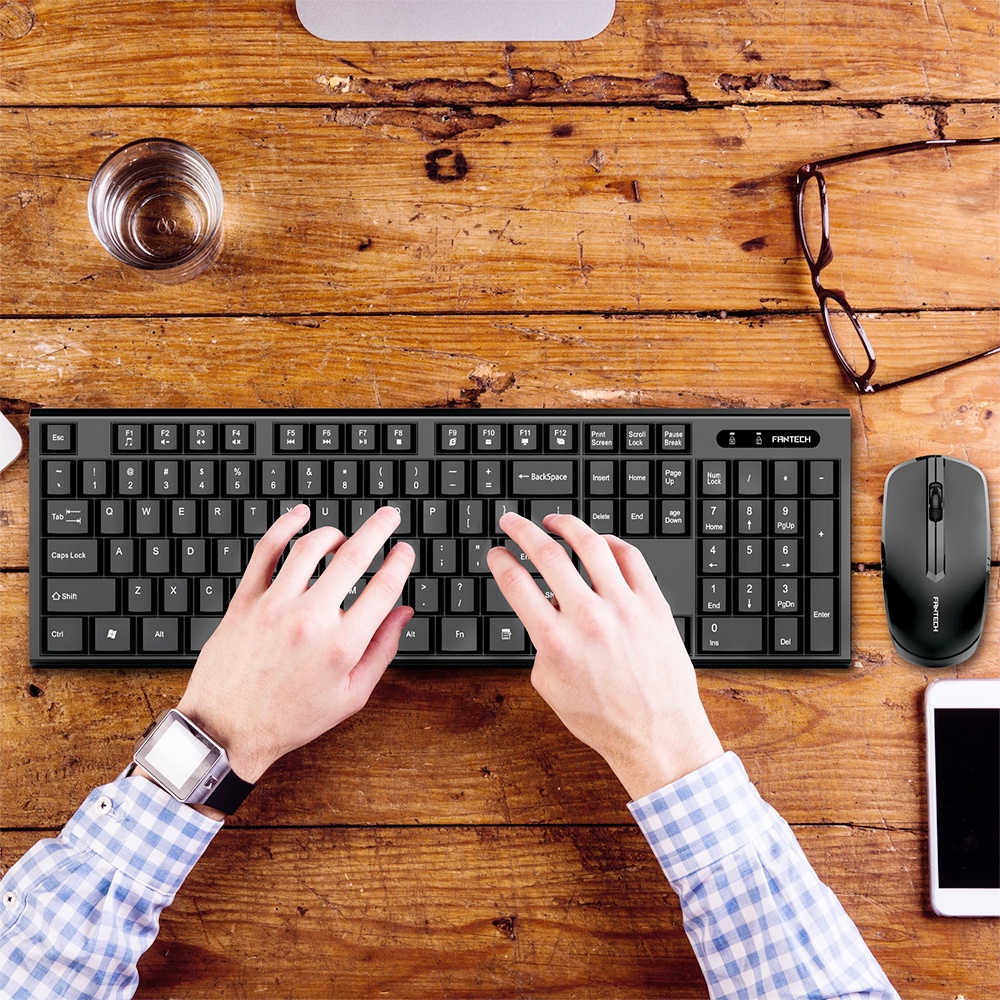 Fantech WK893 2in1 Set 2.4hz Wireless Office Keyboard with Wireless ...