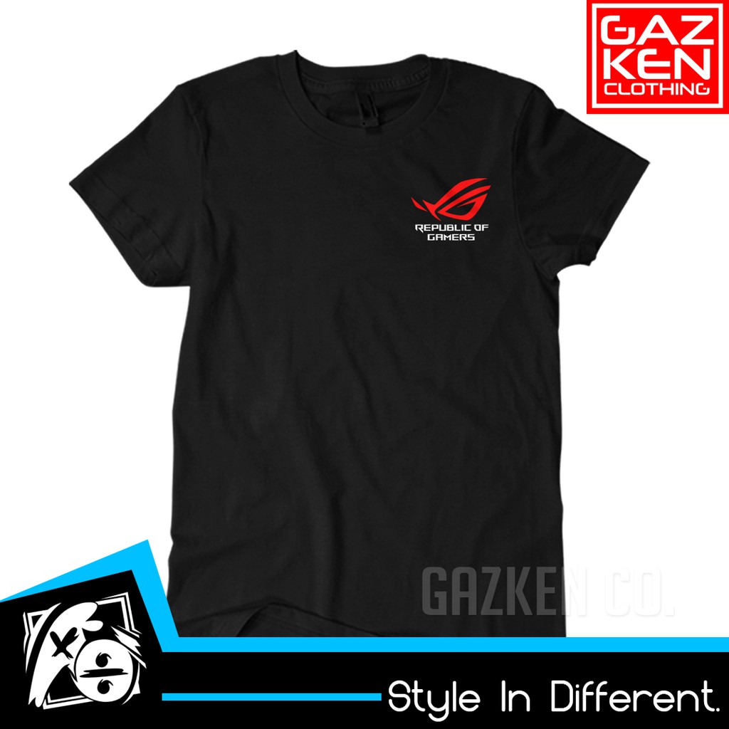 Asus ROG Republic of Gamer Distro T-Shirt Gaming Logo Combed 30s ...