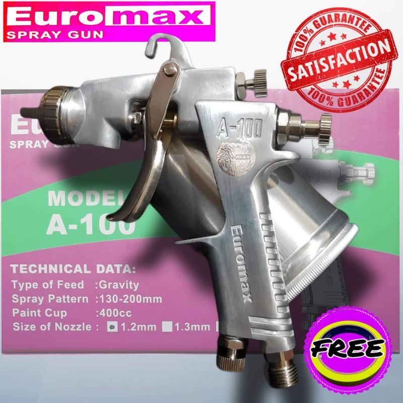 Euromax A100 1.2 nozzle Gravity type Spraygun | Shopee Philippines