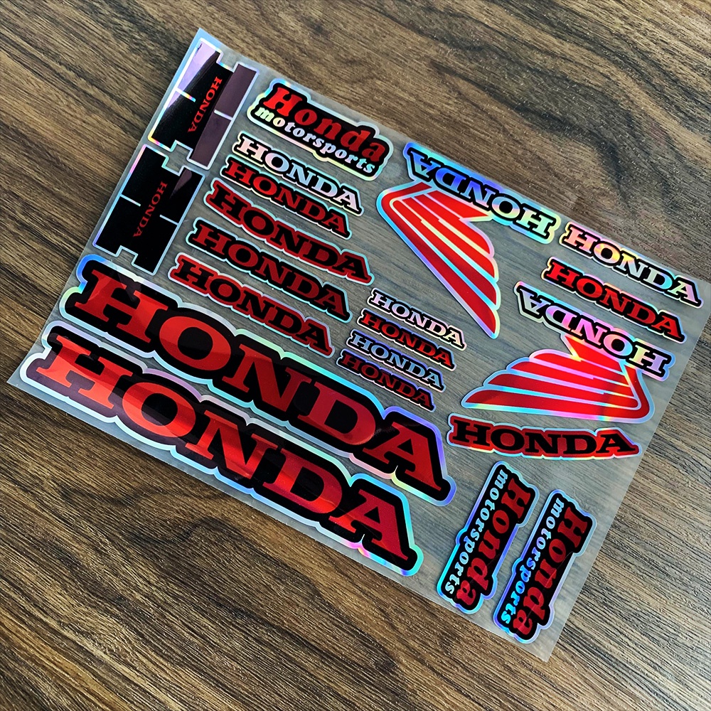Honda Sticker Rainbow Red Sticker for Honda Motorcycle Scooter Honda ...