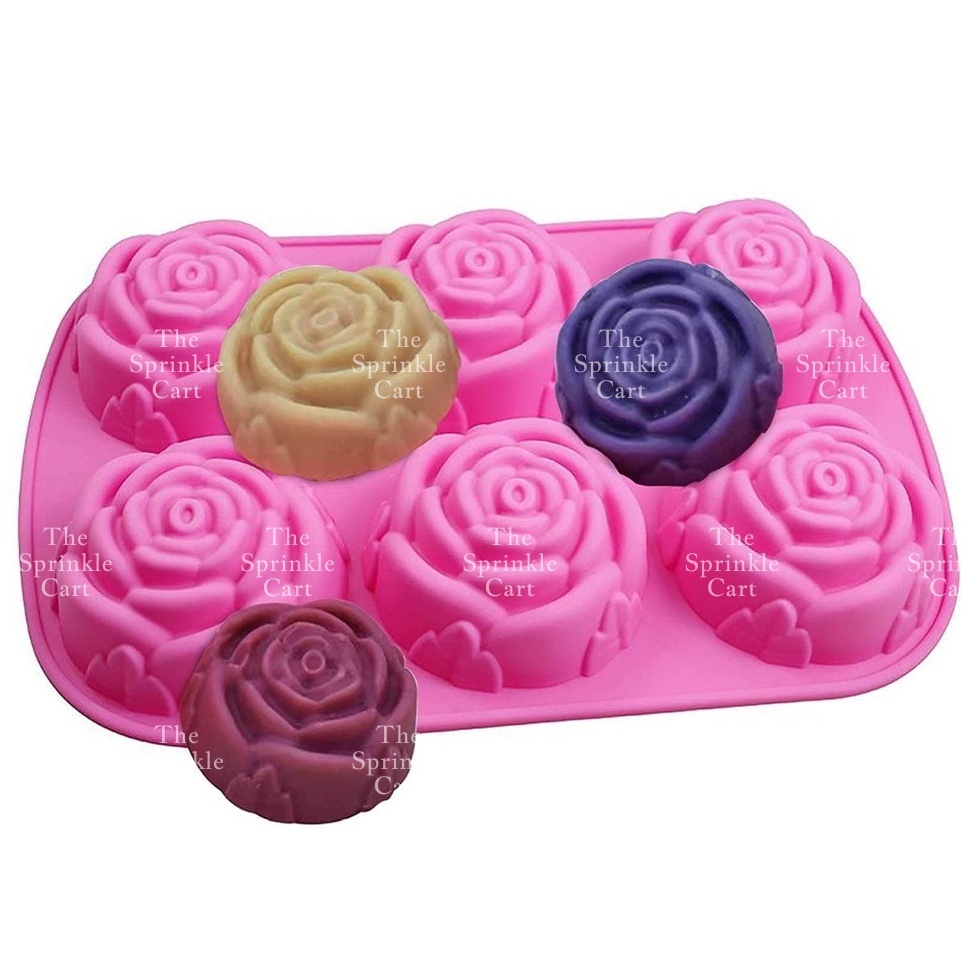 Flower Bloom Silicone Molder Chocolate Rose Molder 6 flower Mold Cake ...