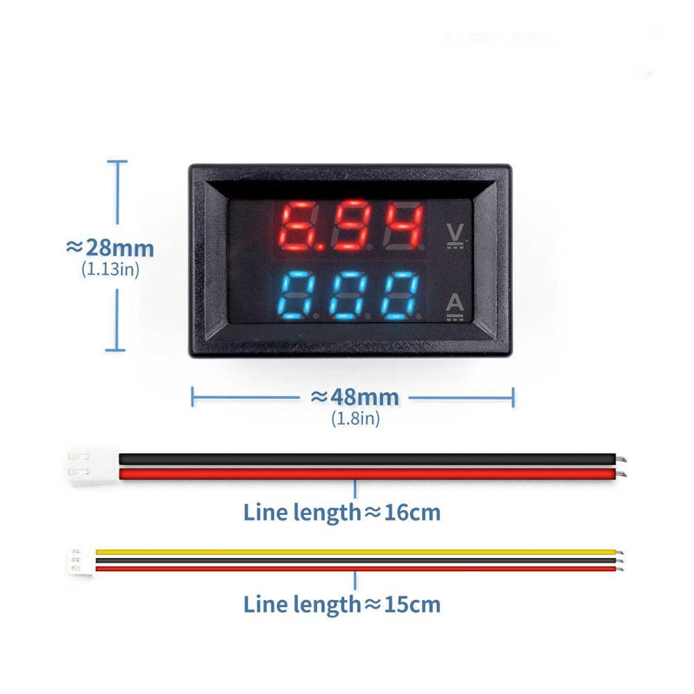 Mini Digital Voltmeter Ammeter DC 100V 10A Panel Amp Volt Voltage ...