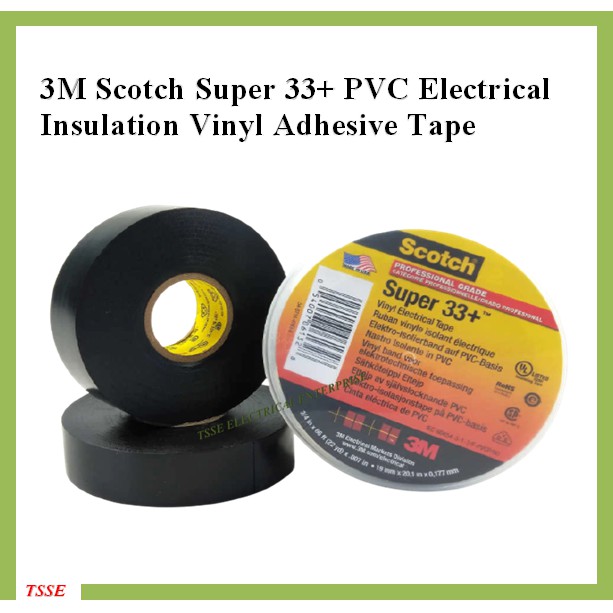 3M Scotch Super 33+ Vinyl Electrical Tape 19mm x 20m (Black) | Shopee Philippines