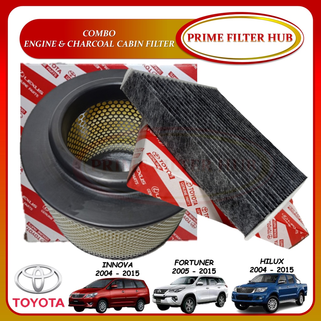 Combo Engine Air Filter and Charcoal Cabin Filter for Toyota Innova ...