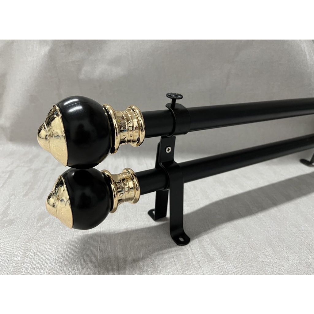 Double Curtain Rod Complete Set Of Rods Rail Accessories | Shopee ...