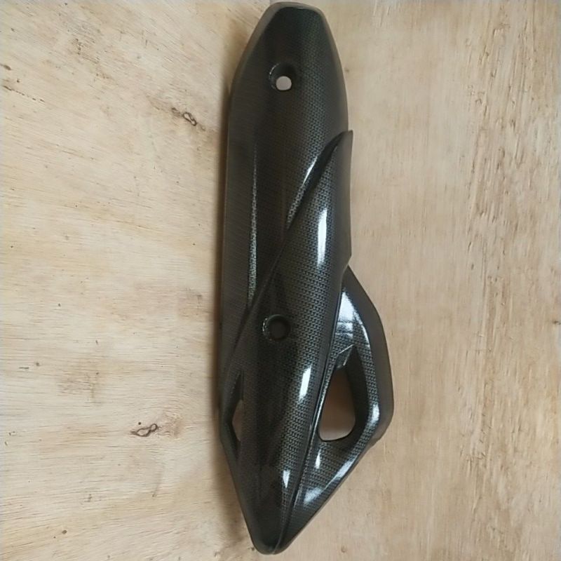 HITAM Exhaust cover, black carbon exhaust shield for PCX 150 motorbike ...