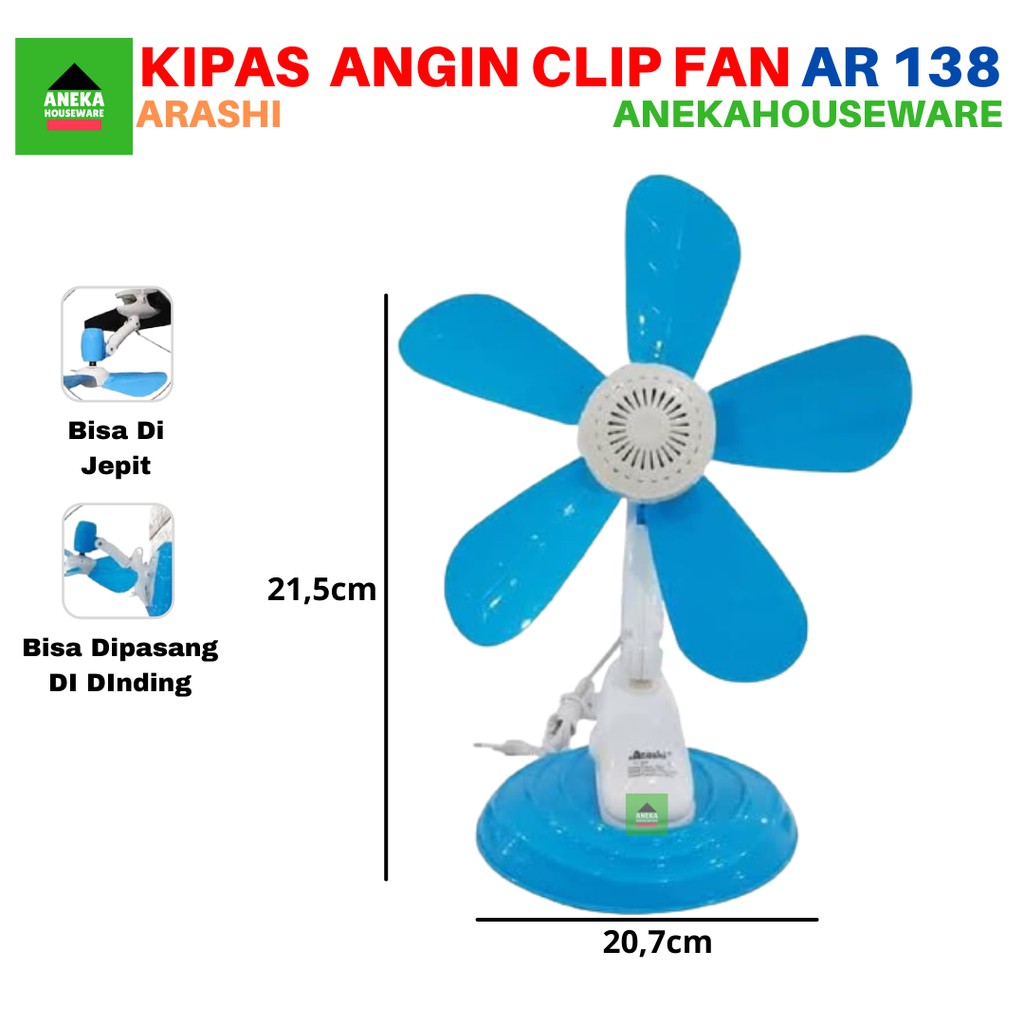 20 Watt AR 138 Arashi Clip Fan | Shopee Philippines