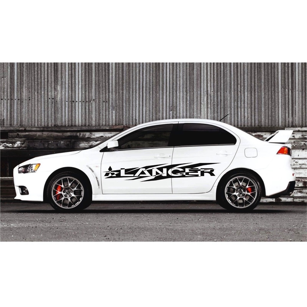MITSUBISHI LANCER 2x side stripes vinyl body decals sticker graphics ...