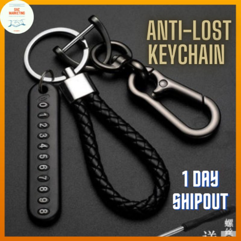 Anti-lost Phone Number Plate Car Key Holder Motorcycle Keychain ...