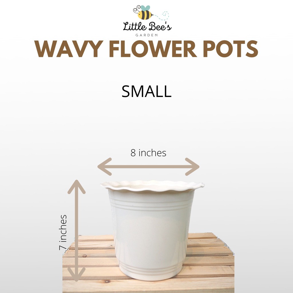 Wavy Flower Pots White | BB pots [Little Bee's Garden] | Shopee Philippines