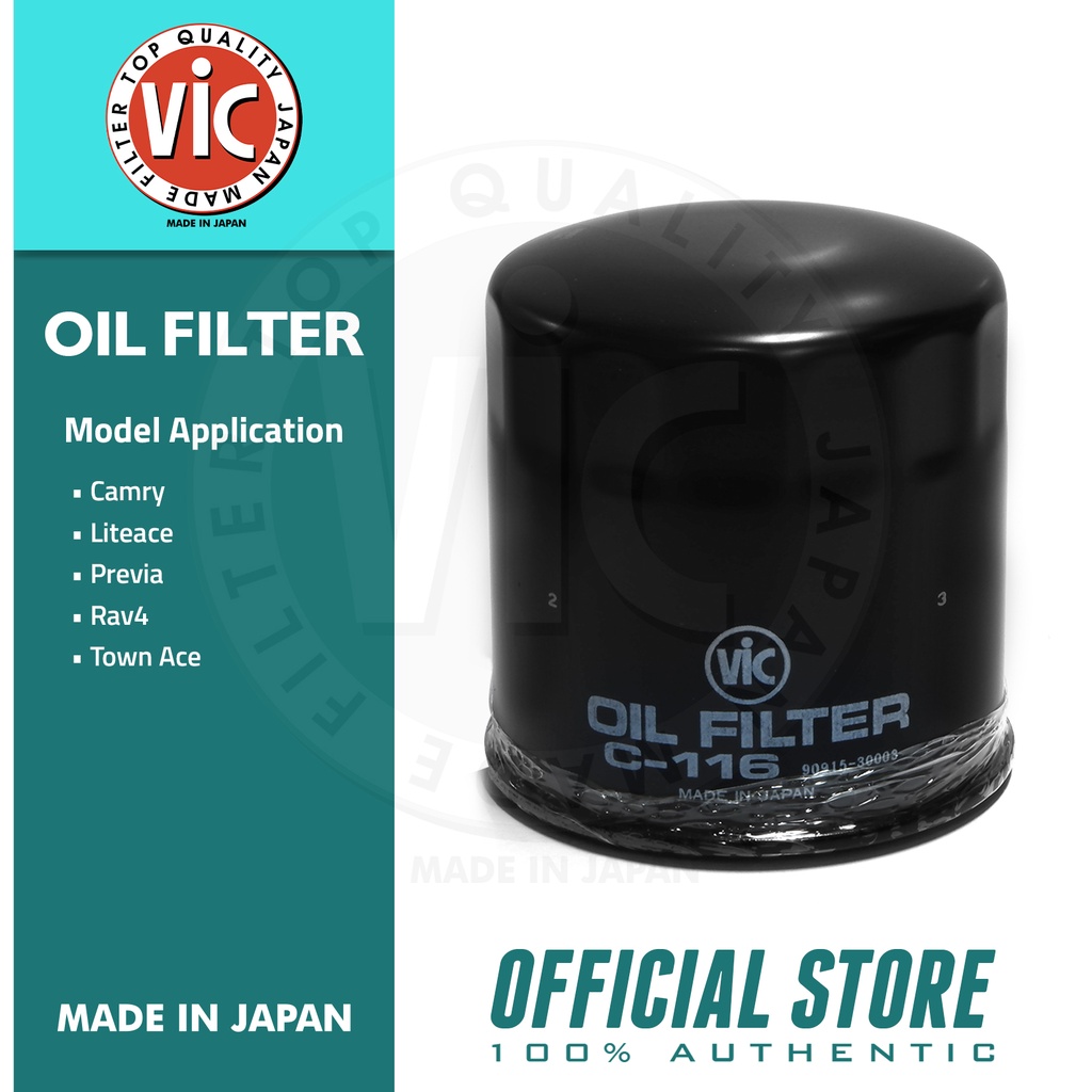 VIC Oil Filter C-116 for Toyota Camry, Liteace, Previa, Rav4, TownAce ...