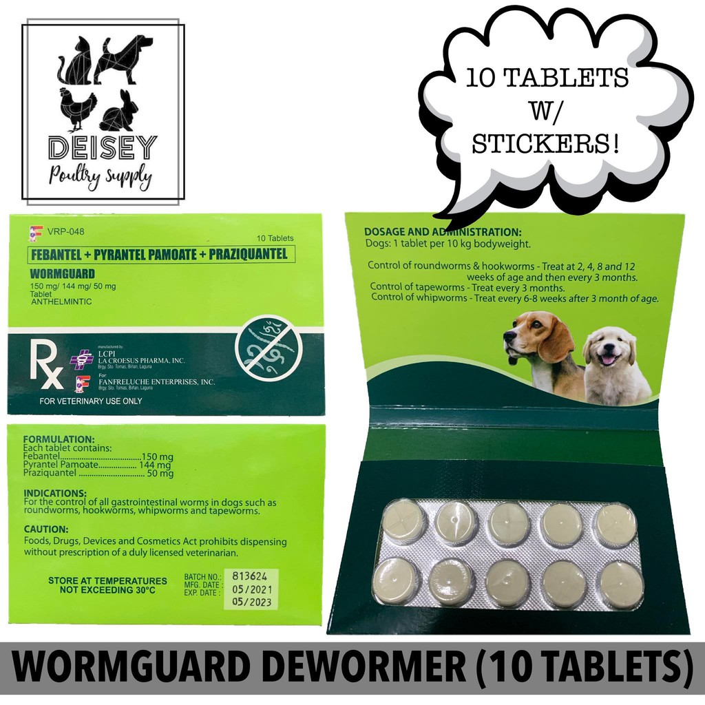 Wormguard Dewormer for Dog/Puppy (10 Tablets with Sticker) | Shopee ...