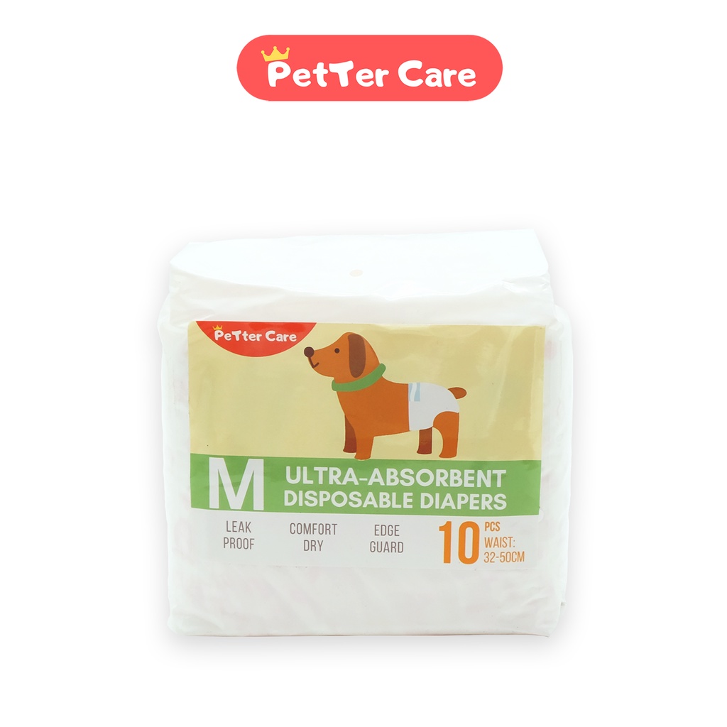 Petter Care Disposable Dog Diaper 10pcs Medium - Super Absorbent Dog ...