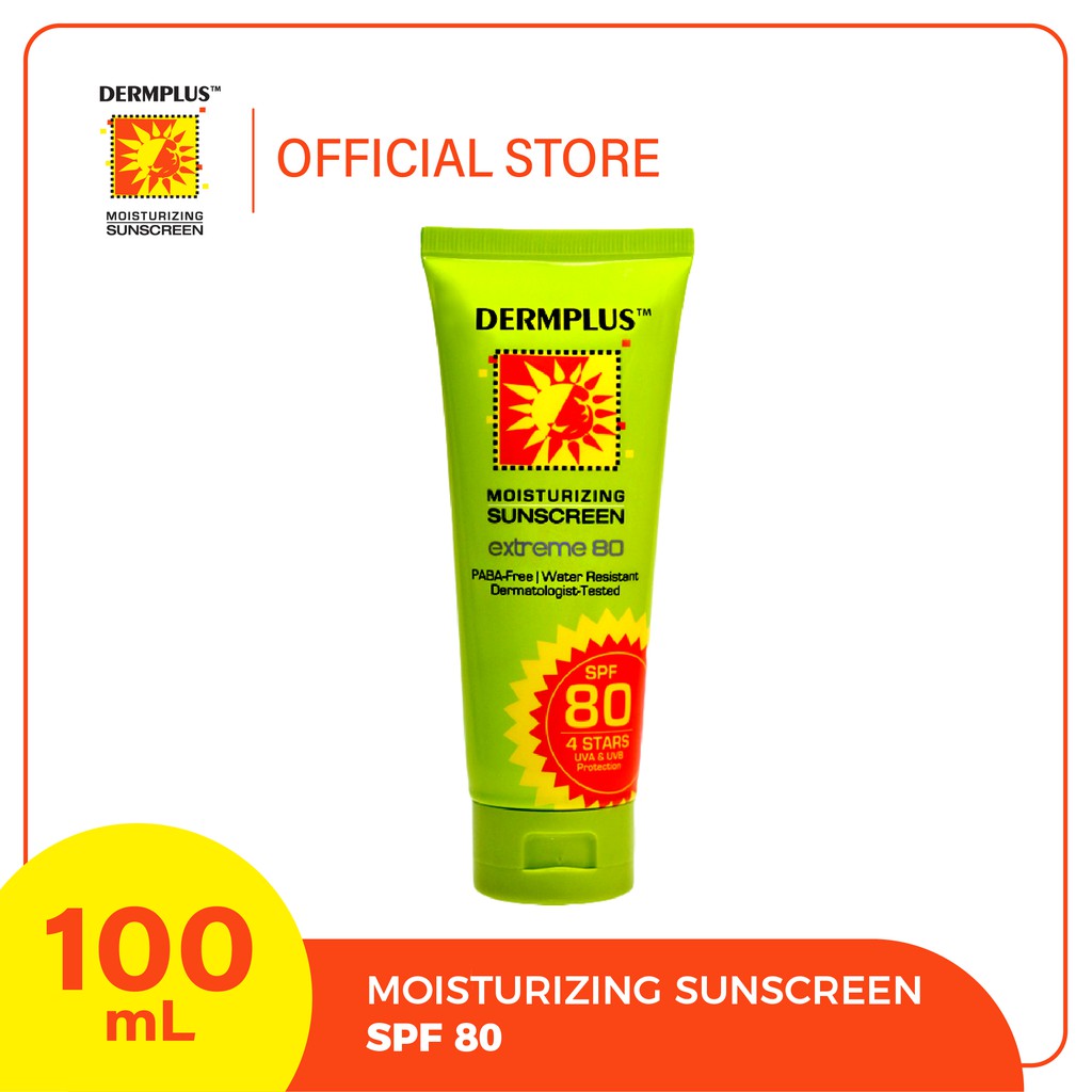 Dermplus Moisturizing Sunscreen EXTREME 80 SPF 50 PA+++ 100mmL | Shopee ...