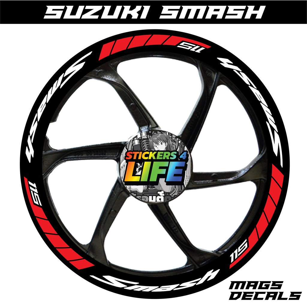 Suzuki SMASH 115 2022 Mags Sticker Decals Set (Front & Rear) (with ...