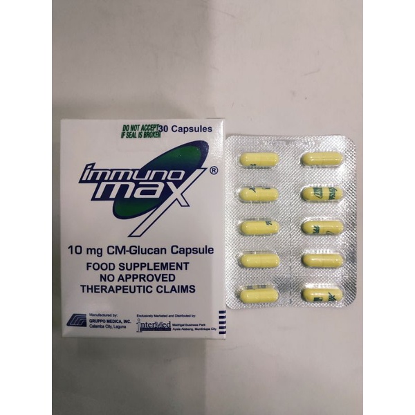 Immuno Max 30pcs. ( 10mg CM-Glucan Capsule) | Shopee Philippines