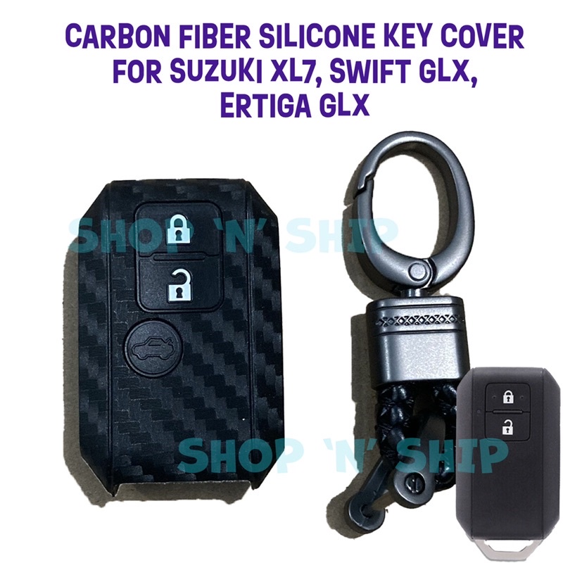 Suzuki XL7, Swift GLX, Ertiga GLX Carbon Fiber Silicone Key Cover with ...