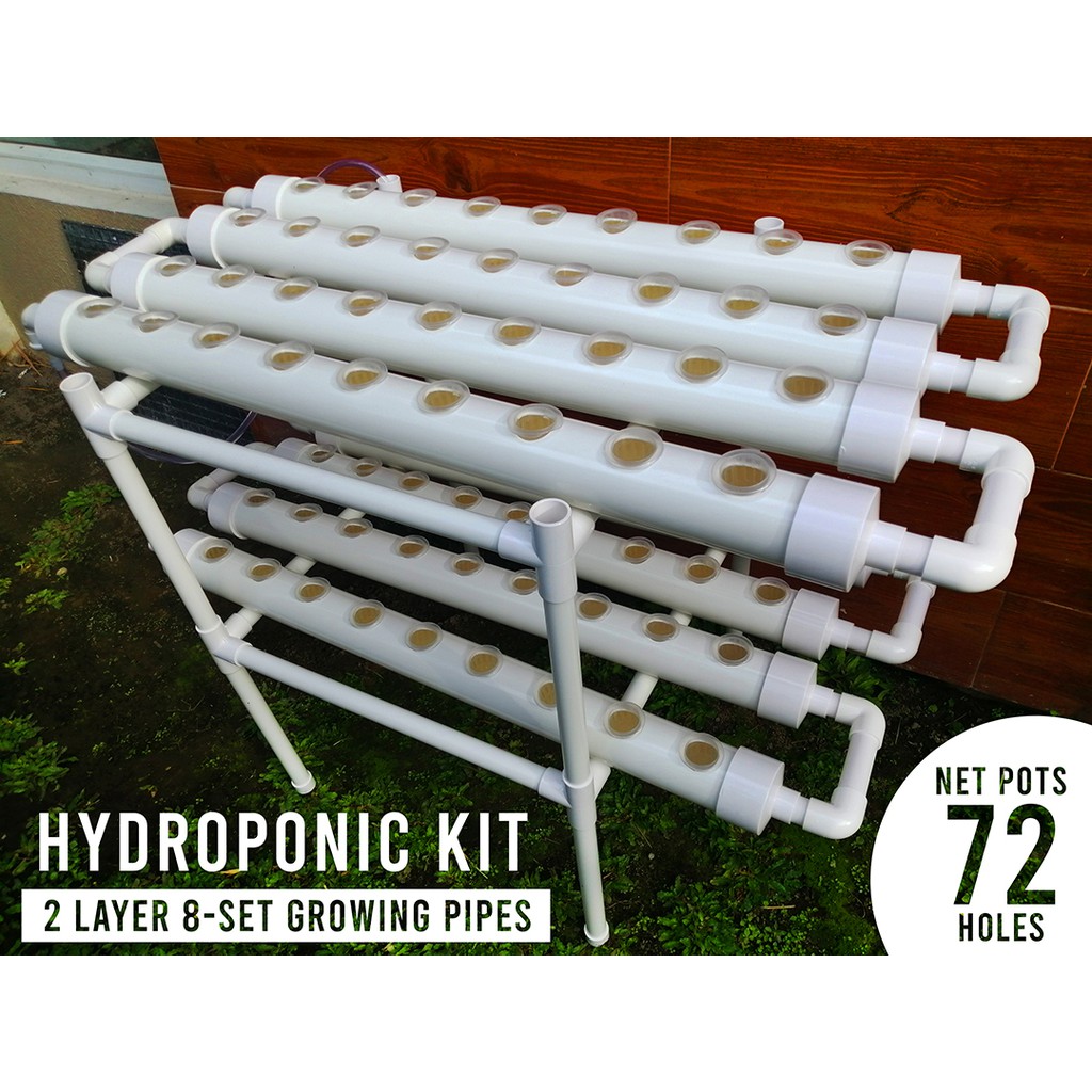 72 HOLES 8-SET Growing Pipes Hydroponic Kit with Pump | Shopee Philippines