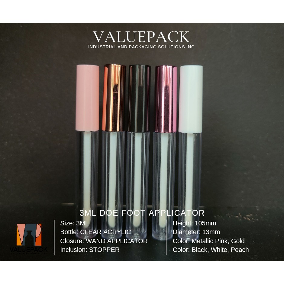 3ML DOE FOOT APPLICATOR (LIPGLOSS BOTTLE) | Shopee Philippines