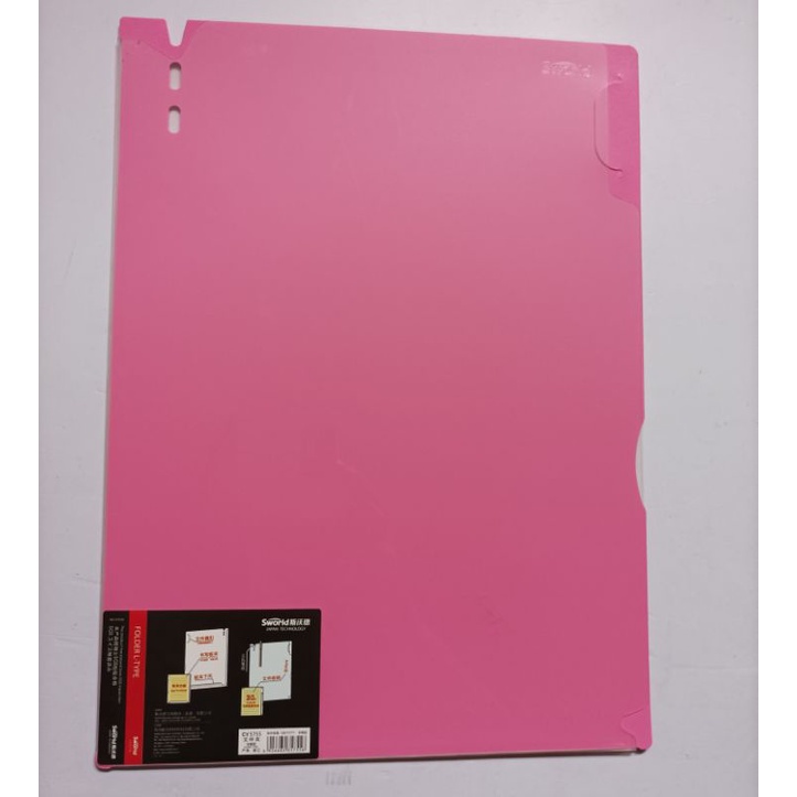Sworld Folder L type Clip folder with insert slot and paper holder ...