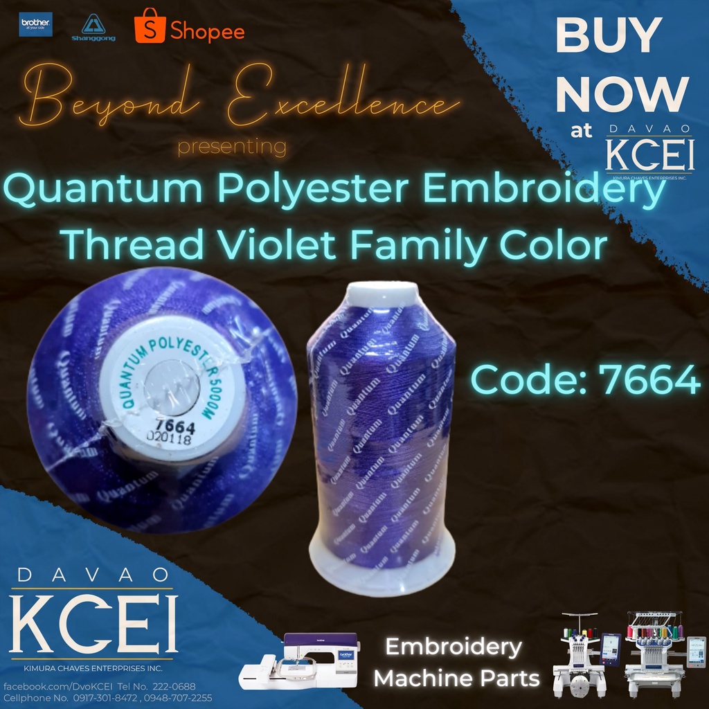 Quantum Polyester Embroidery Thread Violet Family Color (5,000 meters ...