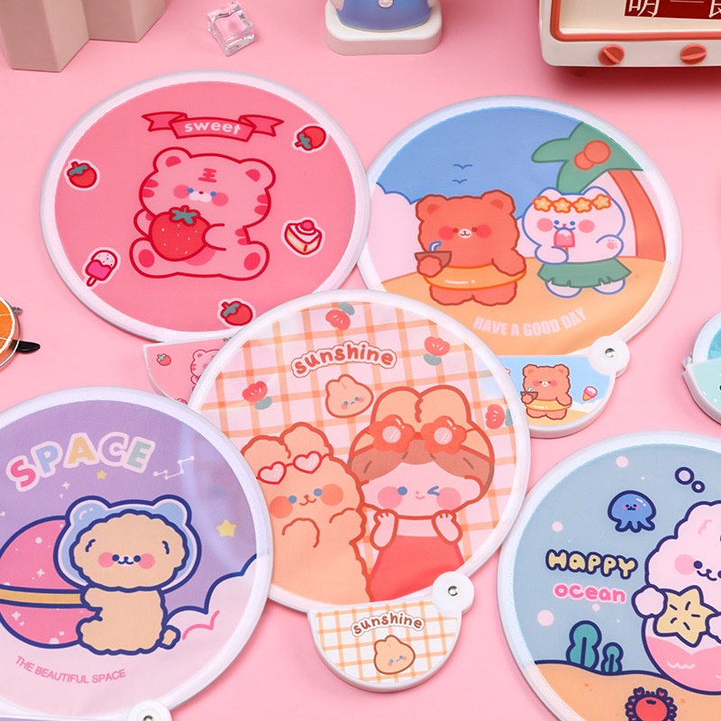 Collapsible Fan Creative Summer Small Fresh Cute Cartoon Portable Cool ...