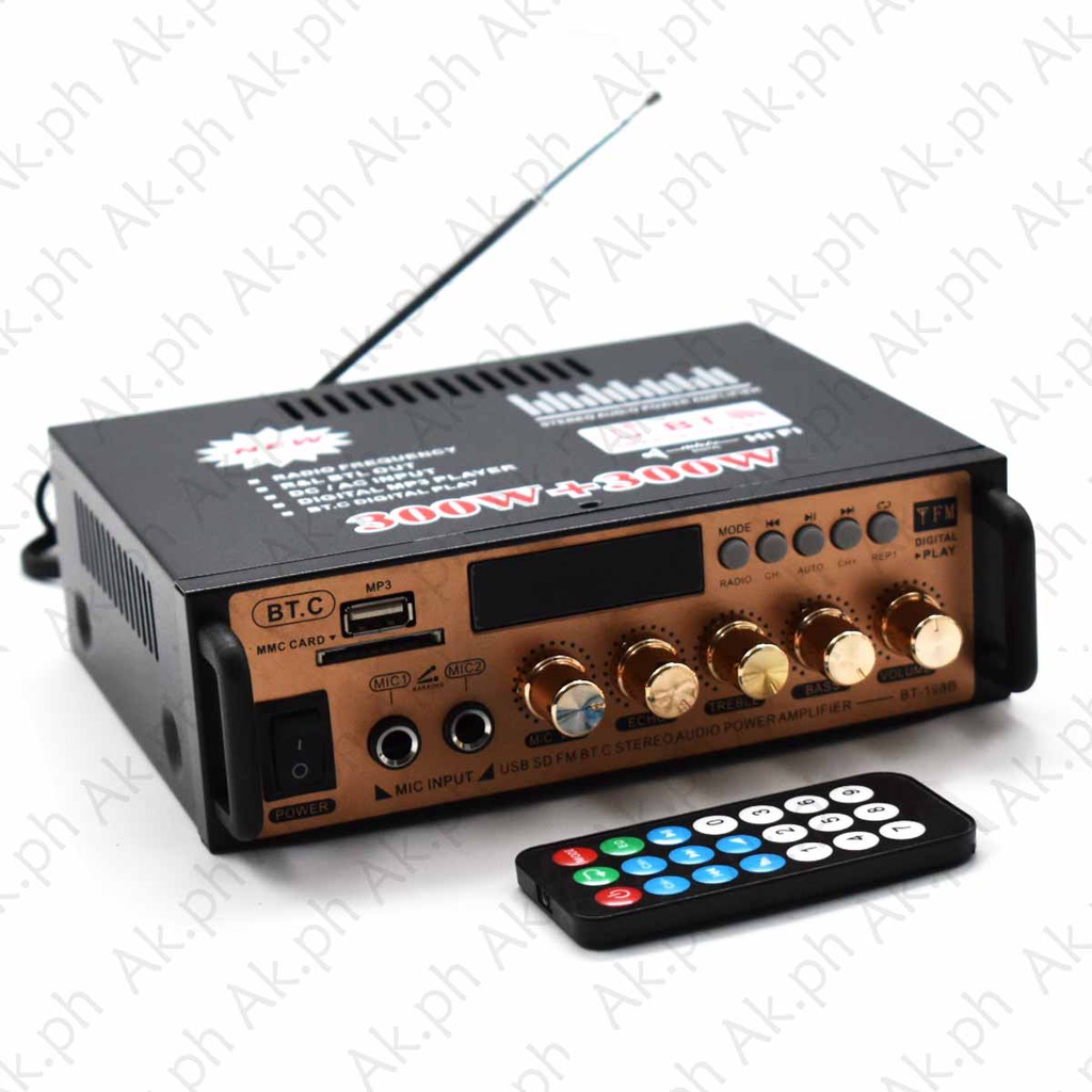 Audio Bluetooth Stereo Power Amplifier FM SD Music Player Power ...