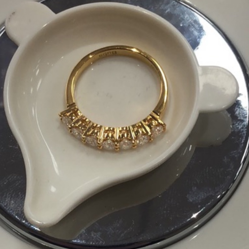 14K Gold Pawnable Eternity Ring Customize Jewelry Emerald Cut 18K Real ...