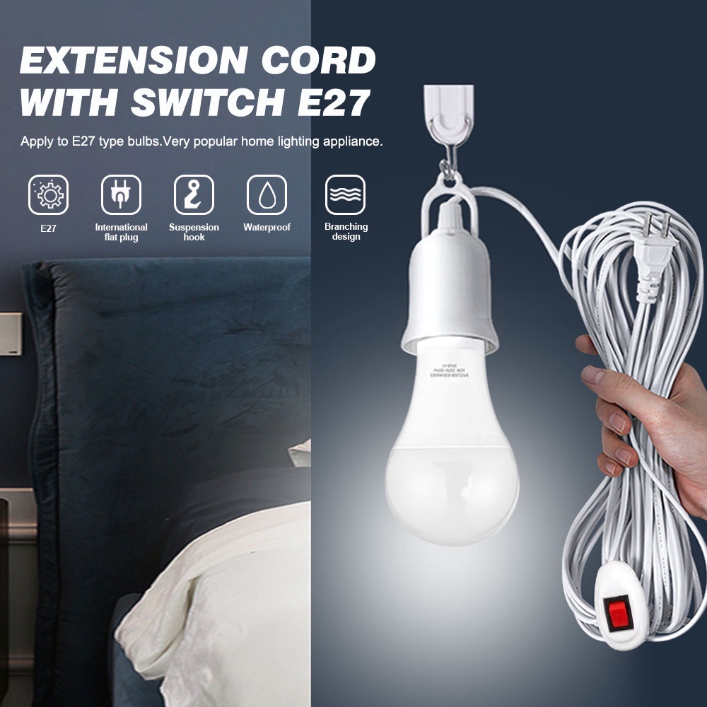 lamp holder with switch hook cord switch lamp socket extension light ...