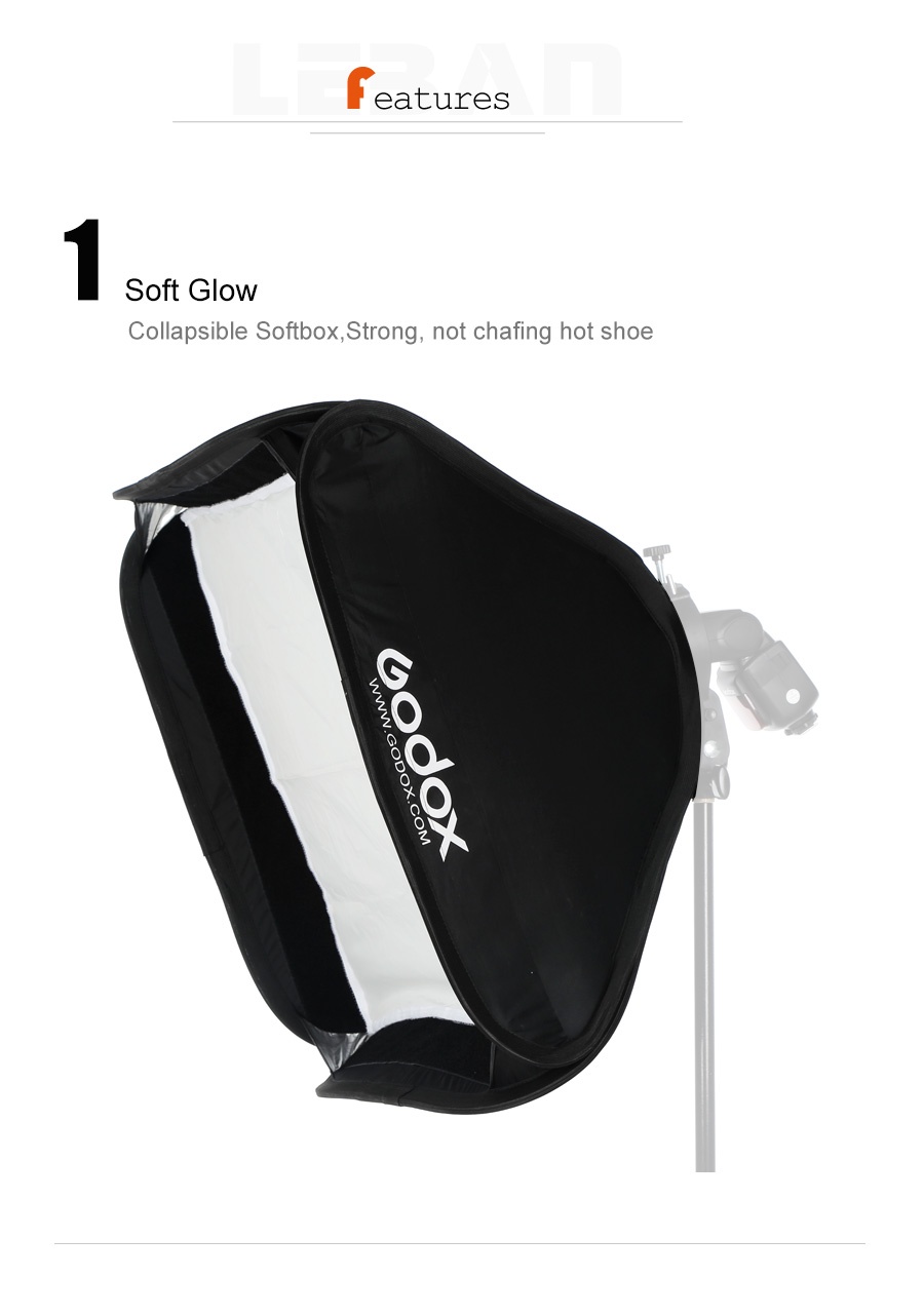 Godox 40x40cm 50x50cm 60x60cm 80x80cm Foldable SoftBox Speedlite Flash ...